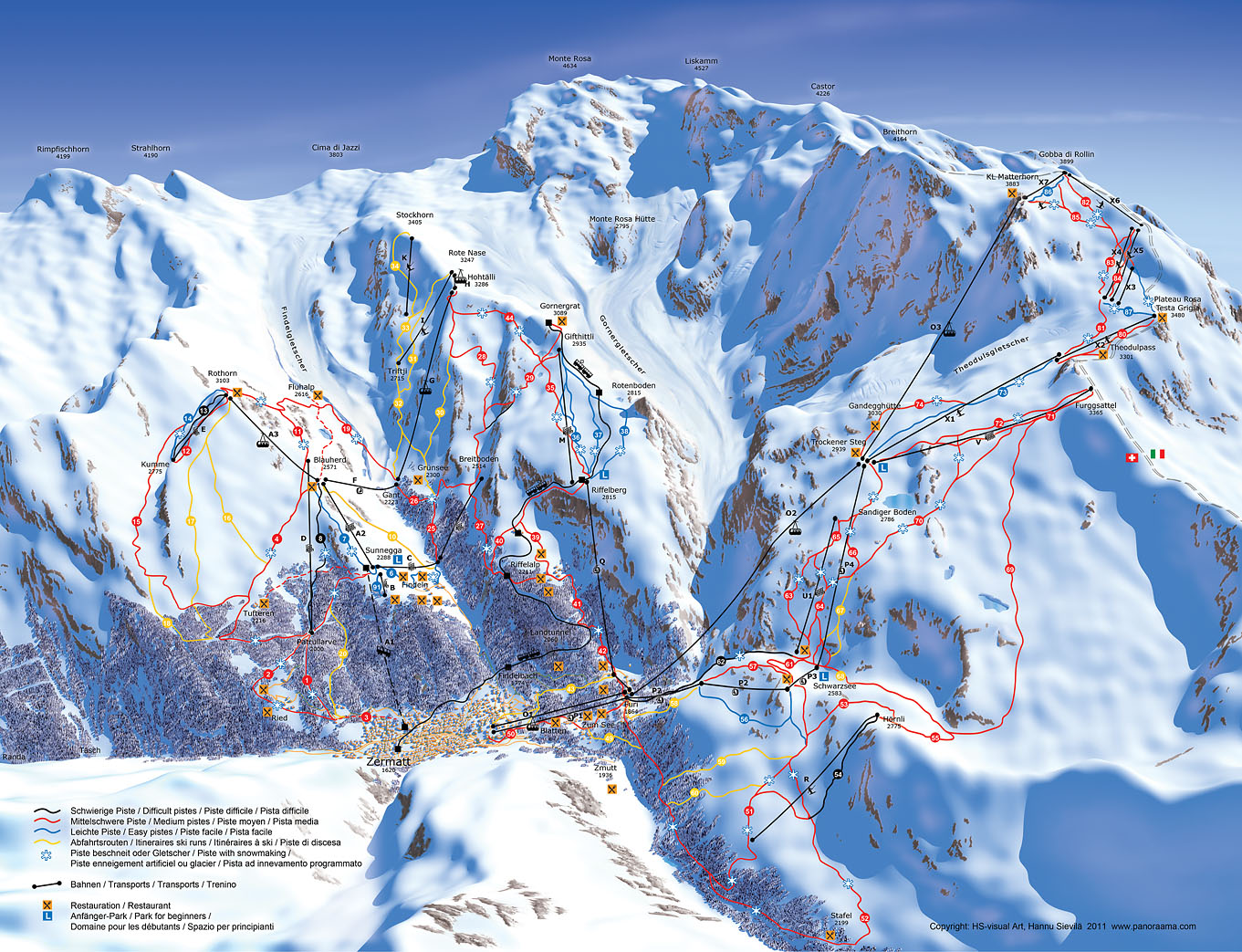 Zermatt ski map